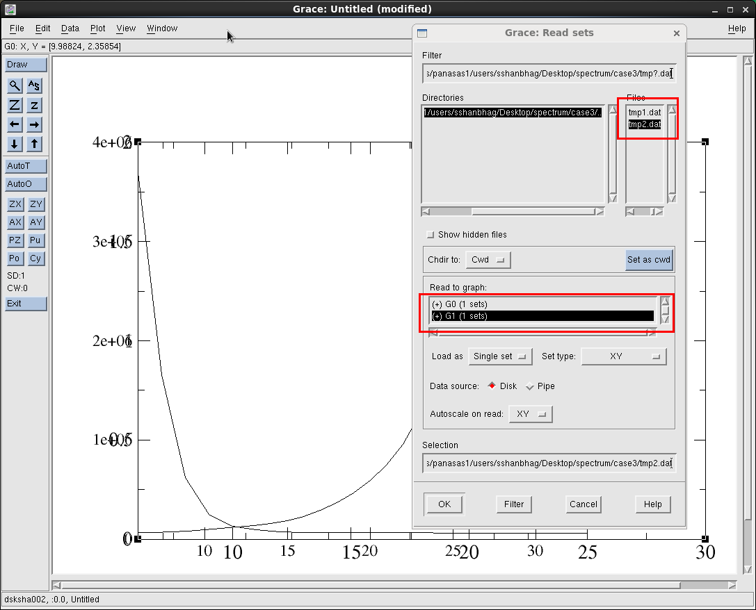 Clueless Fundatma: Grace Tutorial: How to plot a graph with two ...