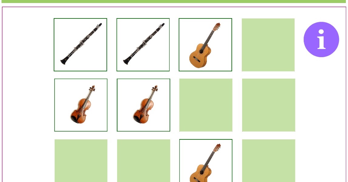 Vive la música: Juego musical: Memory