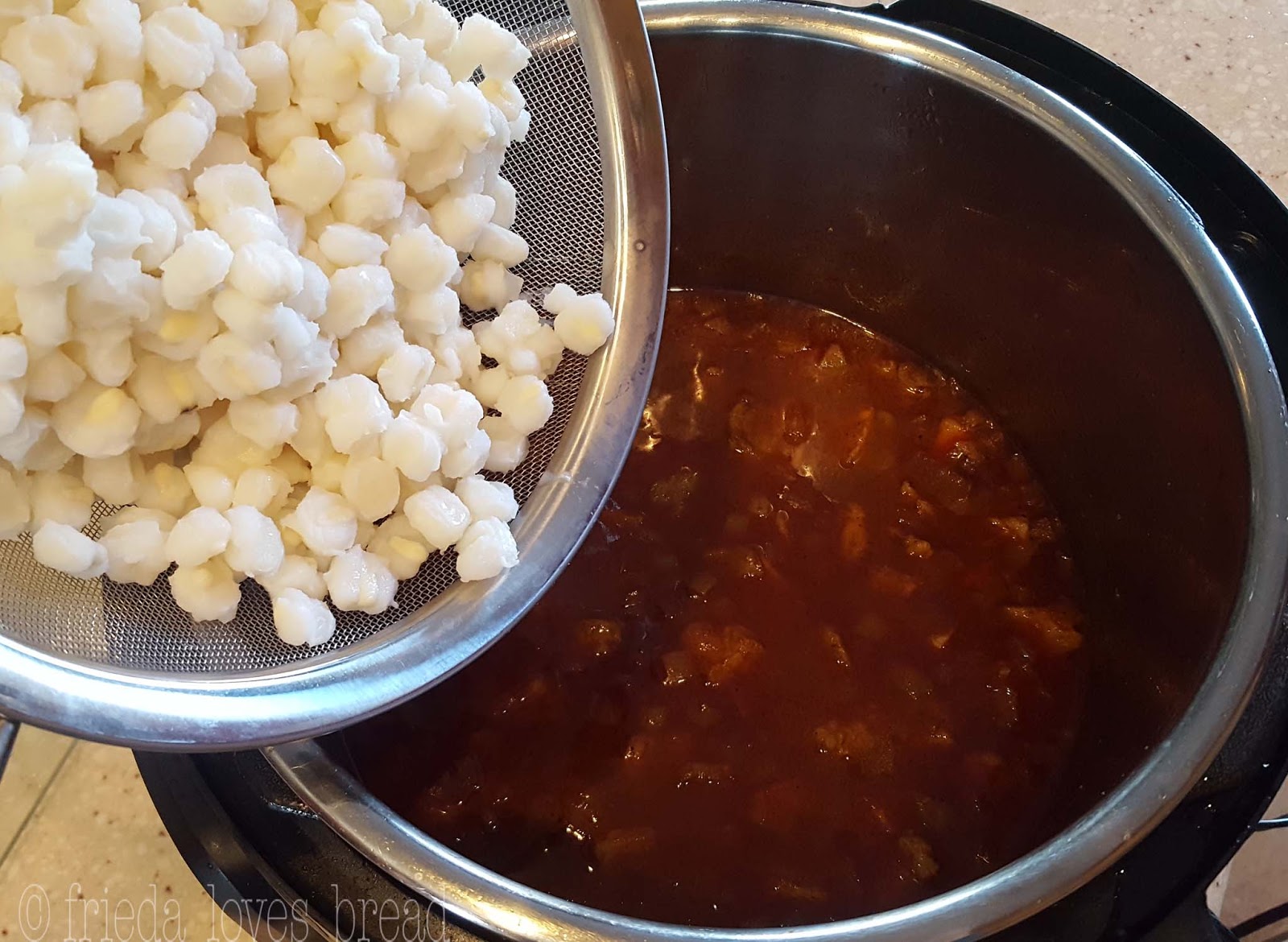 Frieda Loves Bread: Pozole: Mexican Pork & Hominy Stew - Pressure Cook