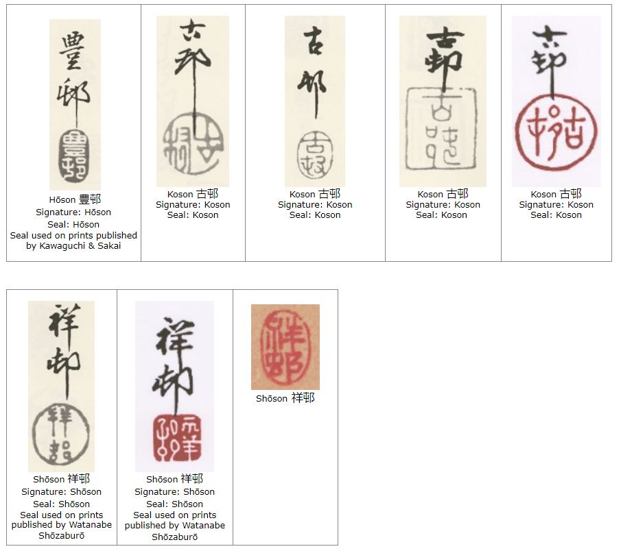 Modern Printmakers: Ohara Koson: prints & signatures