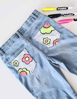 How to draw on Denim | Easy FASHION DIY | Now thats Peachy