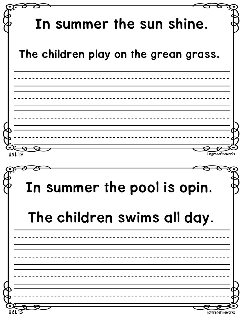 1stgradefireworks How to teach kids to EDIT their Writing ...