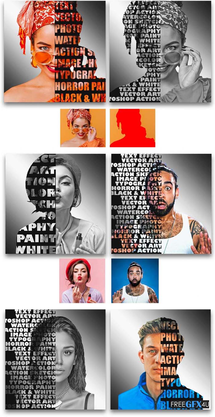 Graphicriver – Face Text Effect Photoshop Action - Photoshopresource