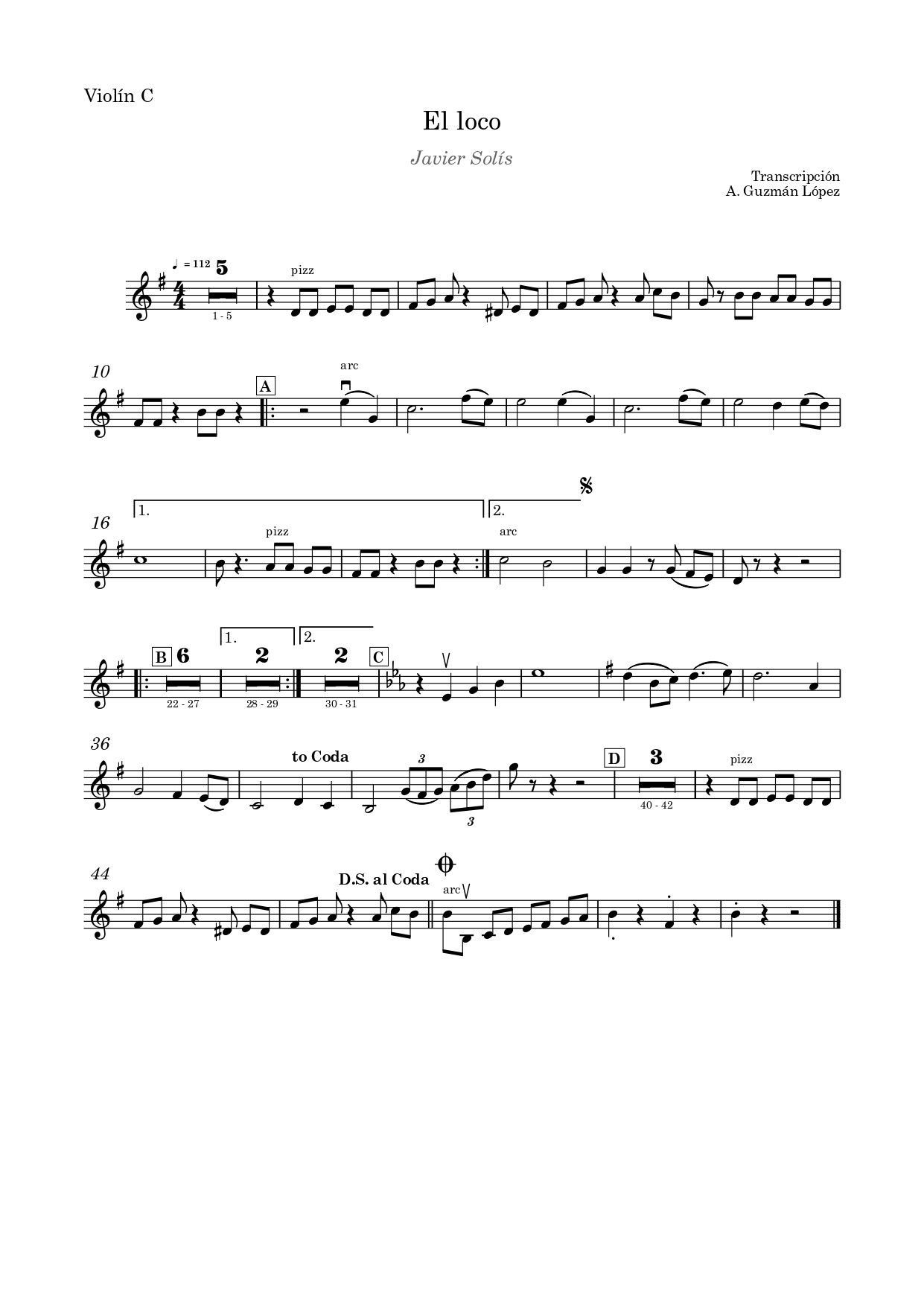 PDF El Loco - Javier Solís - Partituras Tutoriales de mariachi