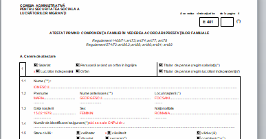 Formular e 401 austria