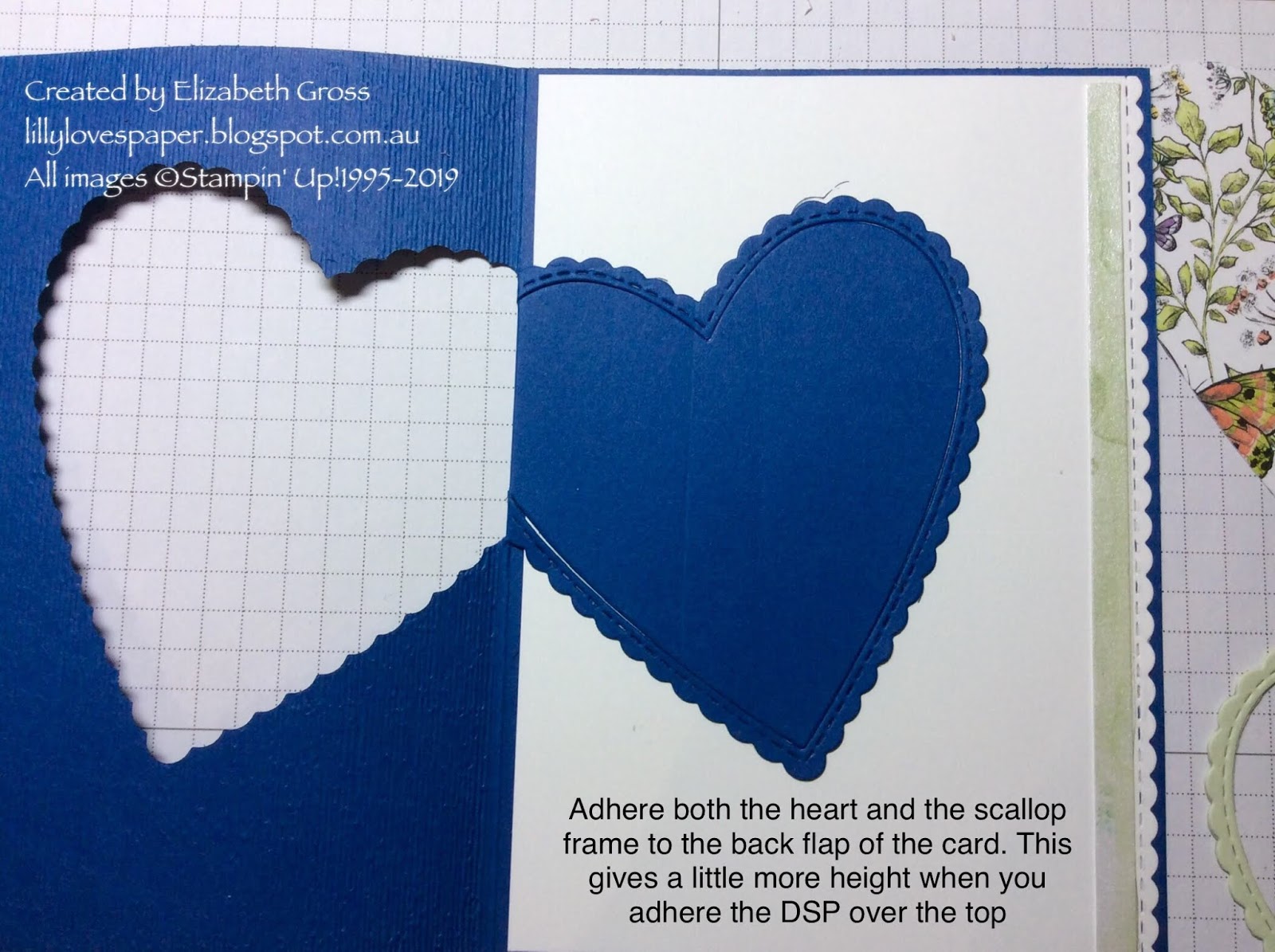 Partial Die Cut Window technique to create a Blueberry Bushel Heart