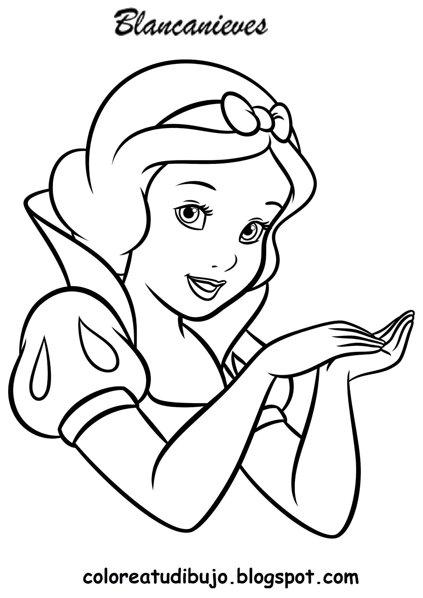 🍎Dibujo de blanca nieves para colorear👸🏻 - COLOREA TUS DIBUJOS