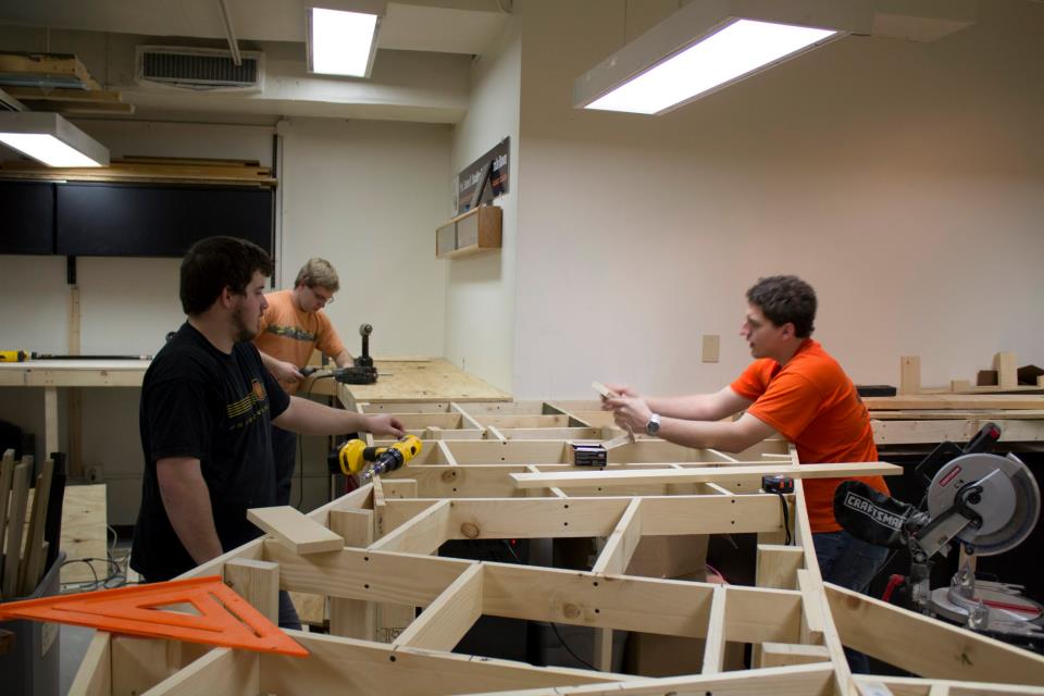 RIT Model Railroad Club: Benchwork construction complete