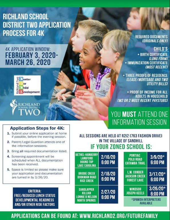 Lake Carolina Elementary Communigator: Richland Two 4K Application Process