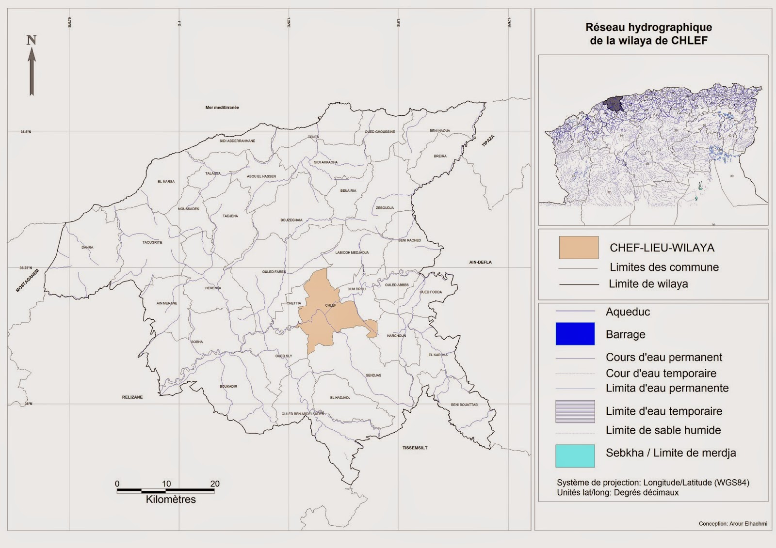 Découpage administratif de l'Algérie & Monographie: Carte du réseau ...