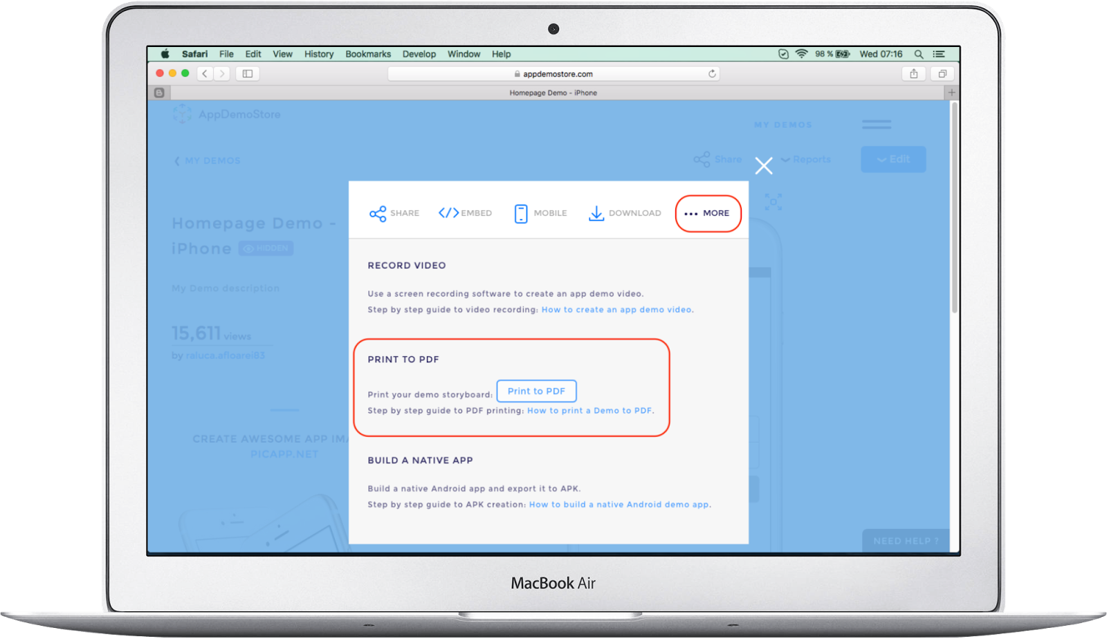 AppDemoStore Blog: How to Print a Mobile App Demo to PDF