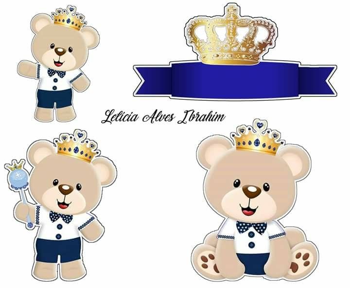 Osito Príncipe en Azul: Toppers para Tartas, Bizcochos o Pasteles para ...