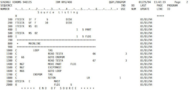 RPG/400: รายละเอียดใน RPG