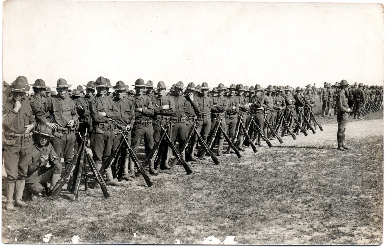 Great War Postcards: Stacking rifles