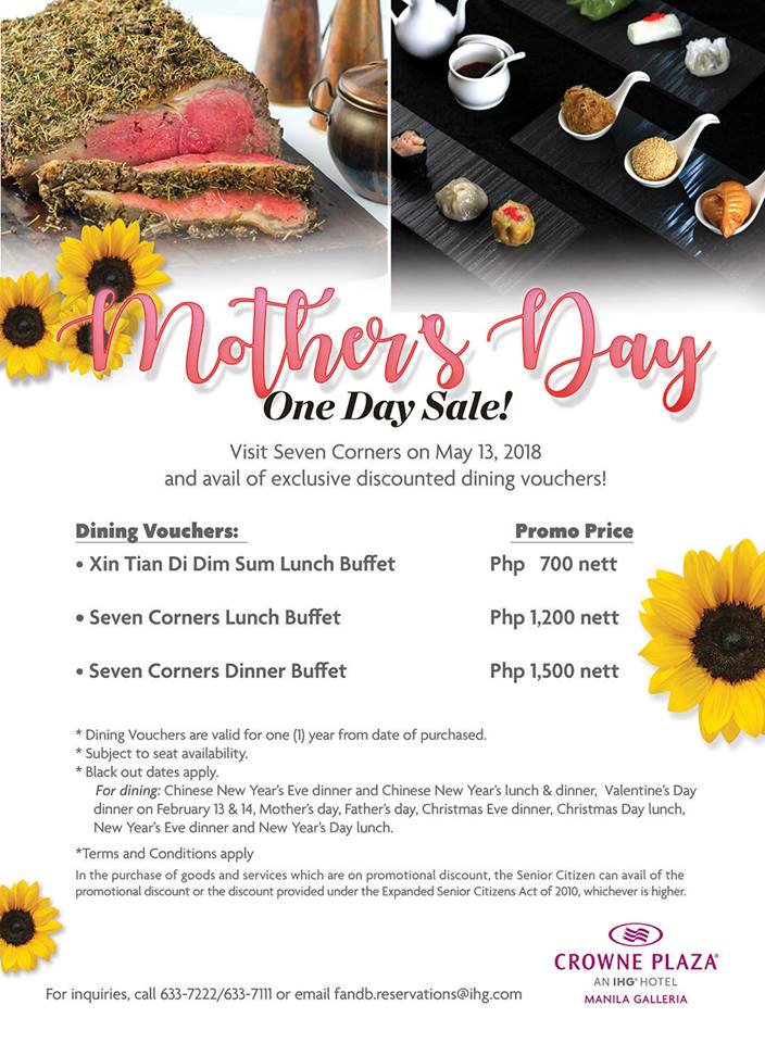 Manila Shopper: Seven Corners Mother's Day One-Day SALE: May 13 2018