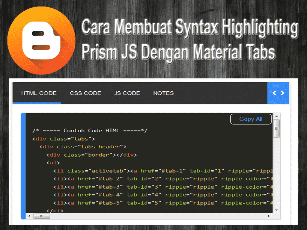 Cara Membuat Syntax Highlighting Prism JS Dengan Material Tabs - agun82 ... Cara Membuat Syntax Highlighting Prism JS Dengan Material Tabs - agun82 ...