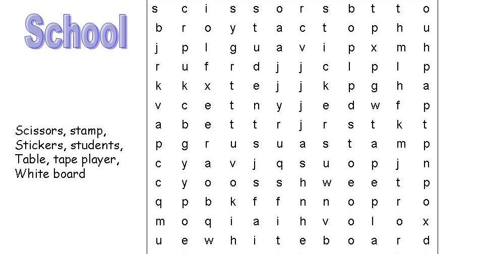 Primary Education: Word Search 3º- 4º