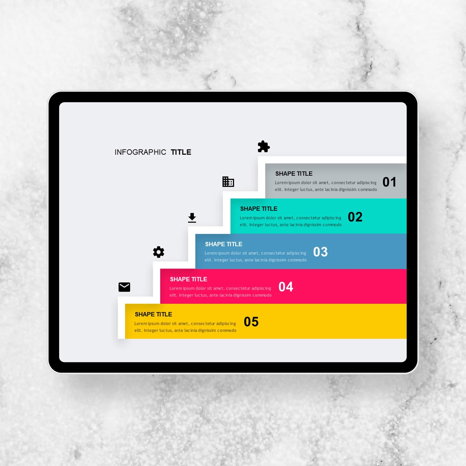 Stair Long Bar Progress PowerPoint Templates - PowerPoint Free