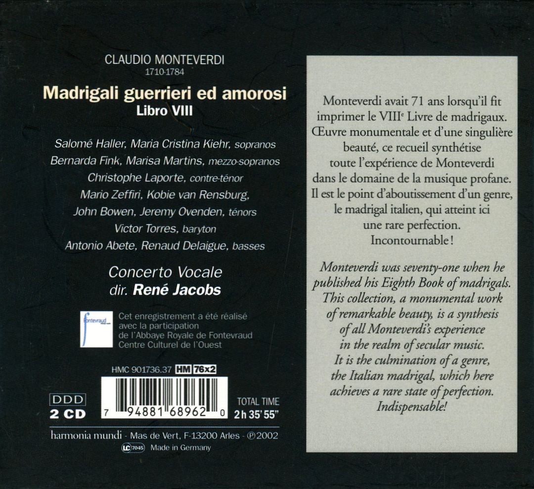 makdelart - classique: Monteverdi - Madrigali guerrieri ed amorosi ...