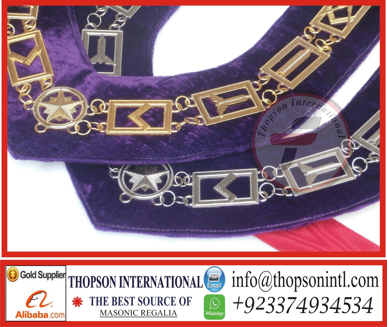 Thopson International : Masonic blue lodge chain collar