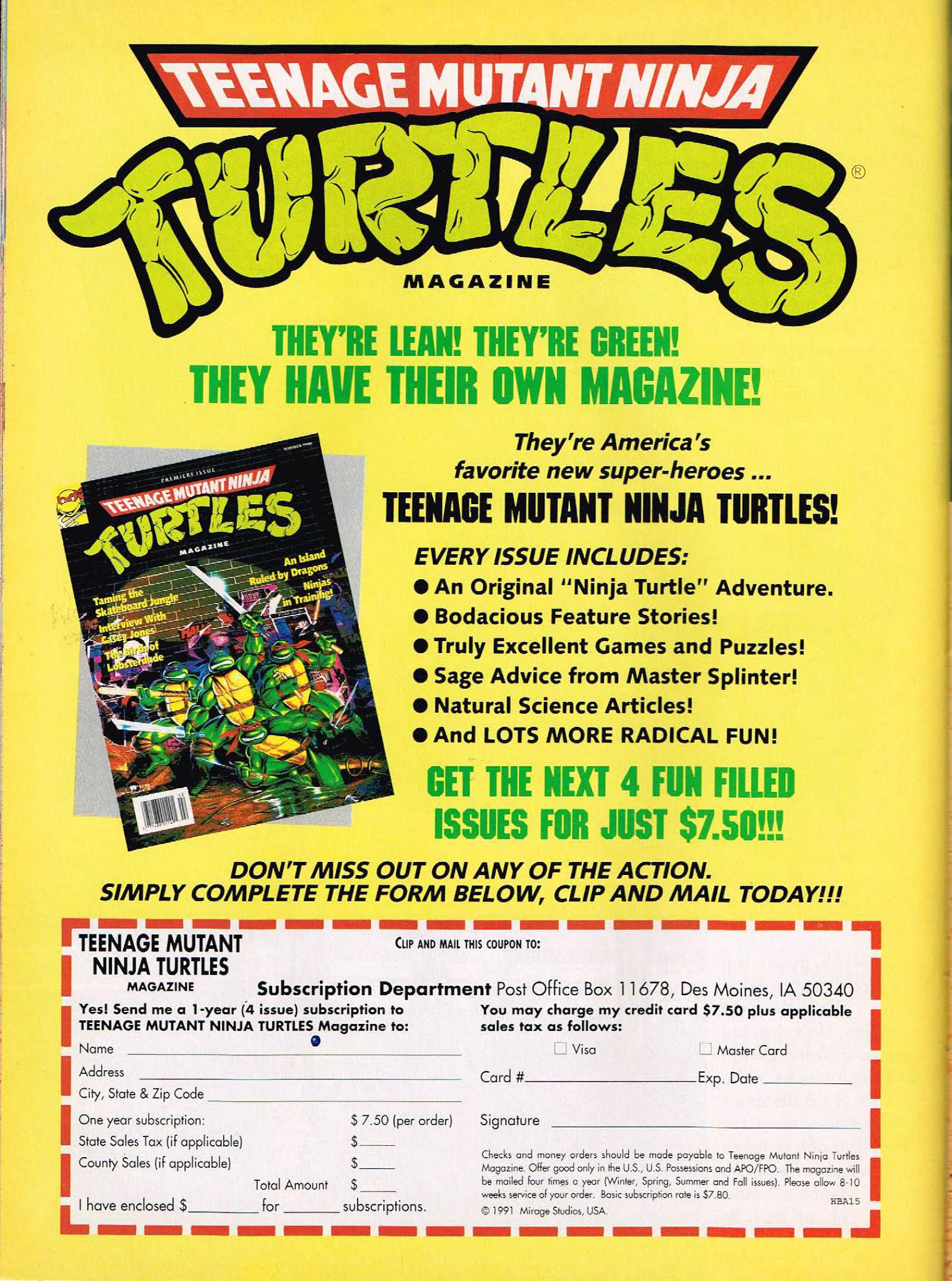20 Years Before 2000: TMNT Ads in TMNT Magazine!