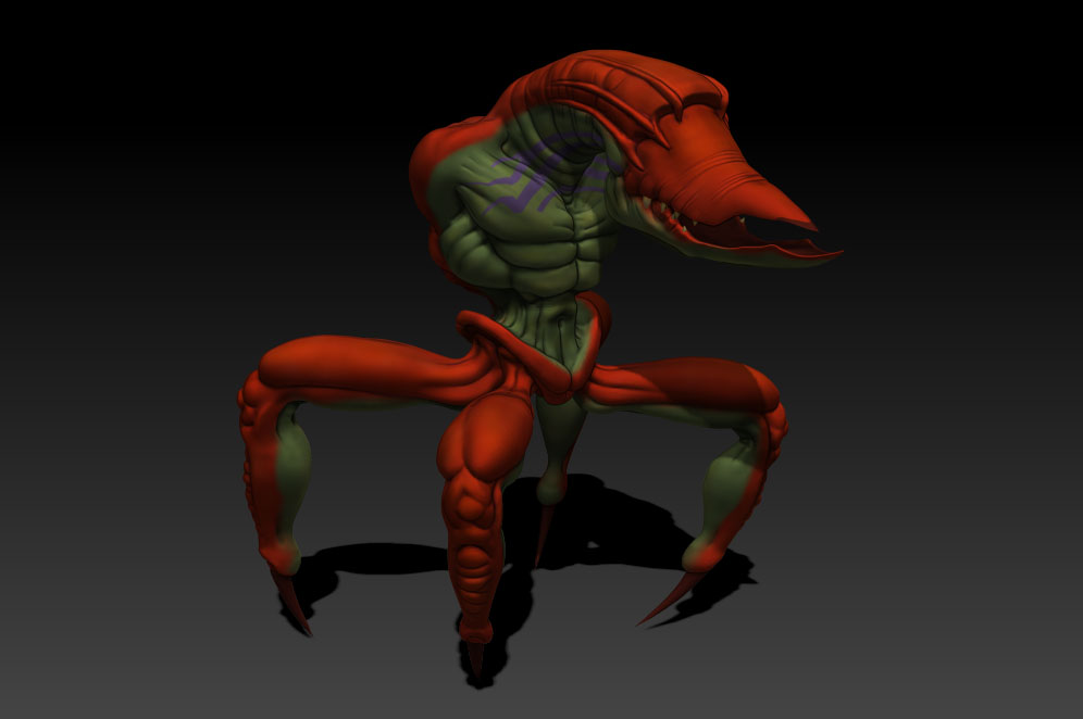 Rob's Adventures In Sculpting: Oddworld Scrab Painted Stage 1