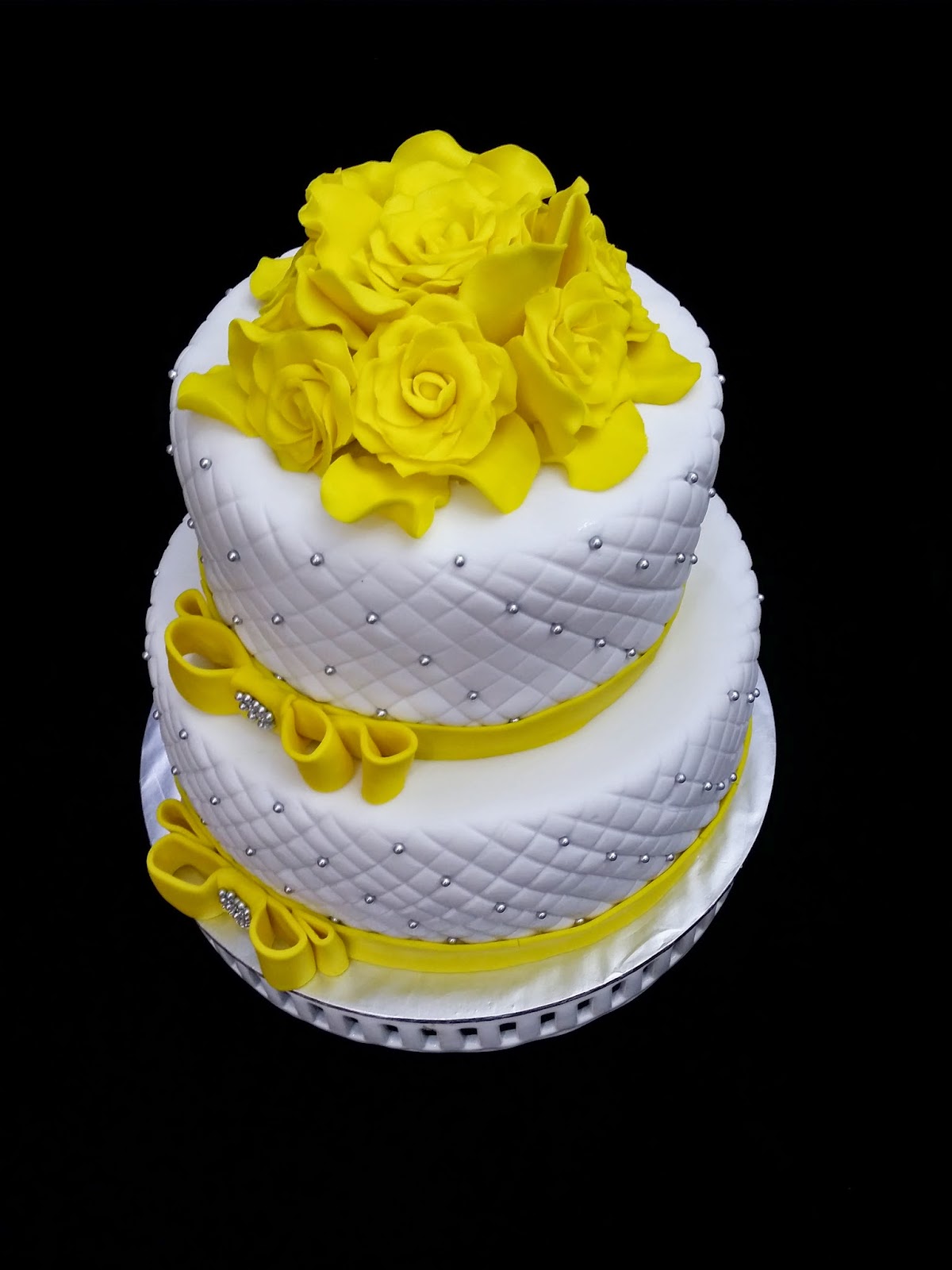 Sweet Creations: Yellow Roses 2tier wedding cake for Iera & Alif
