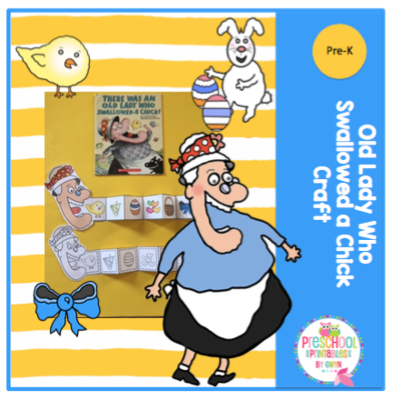 Old Lady Who Swallowed a Chick Craft (3 levels) ~ Preschool Printables