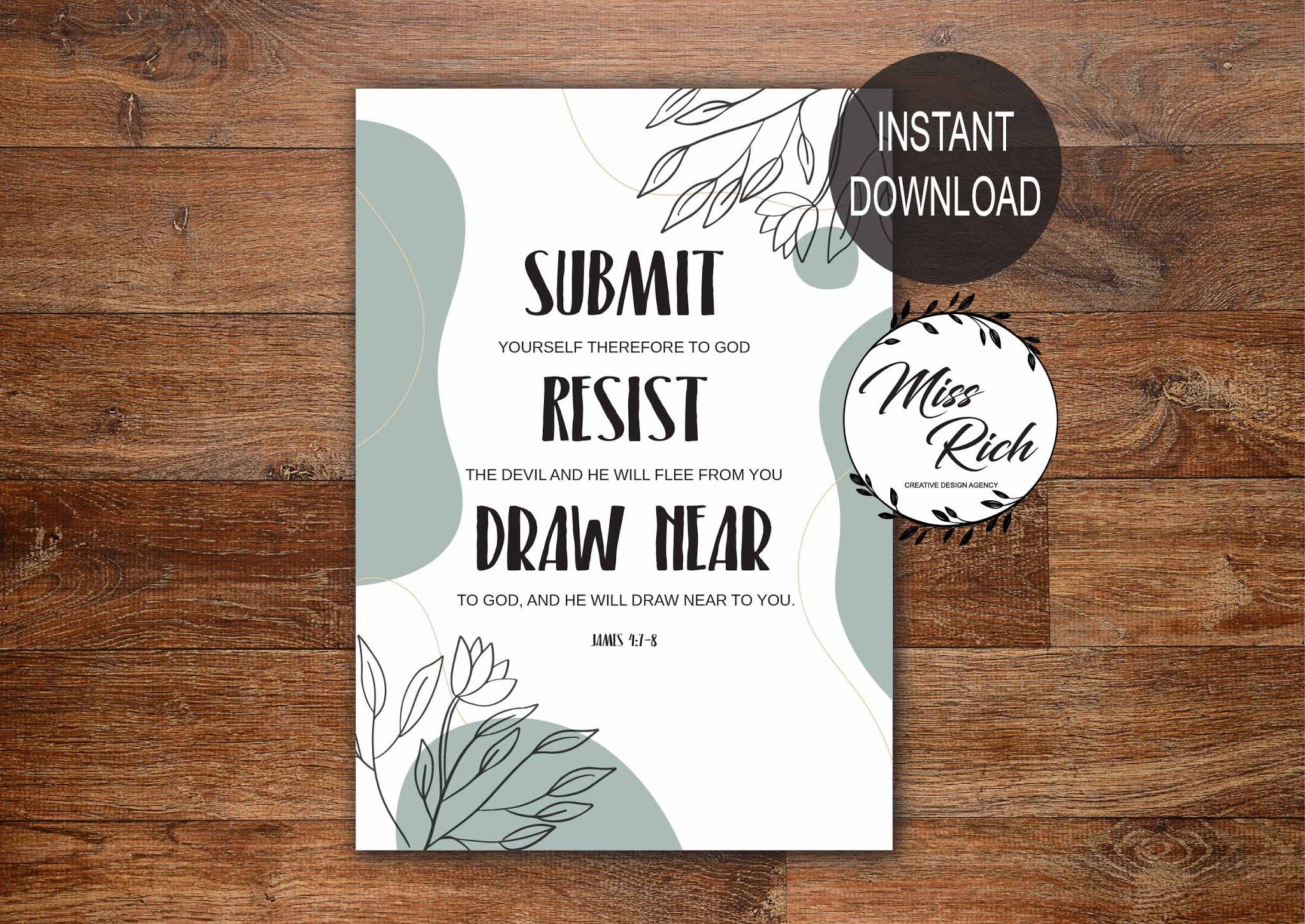 JAMES 4:7-8 FREE PRINTABLE - Miss Rich