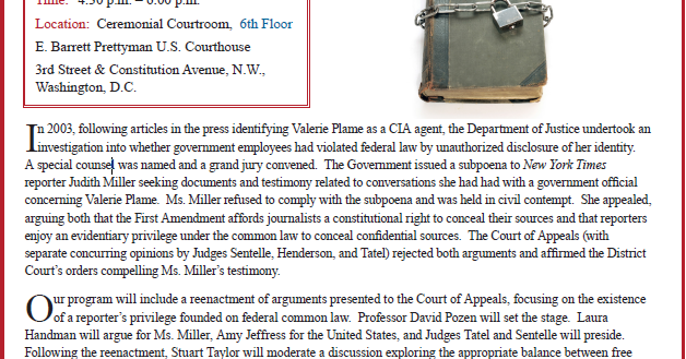 Legal History Blog: Official Leaks, the Reporter's Privilege, and the Law