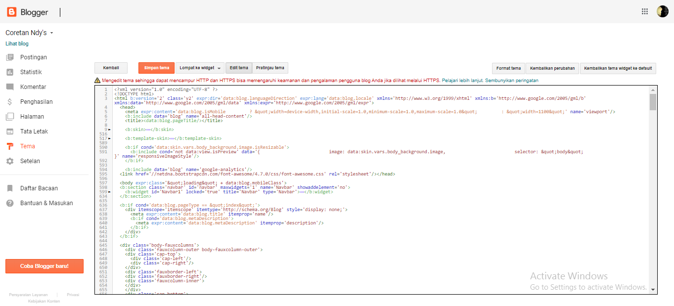 Coretan Ndy's: 2 Cara Mudah Menampilkan Widget pada Halaman Blog Versi ...