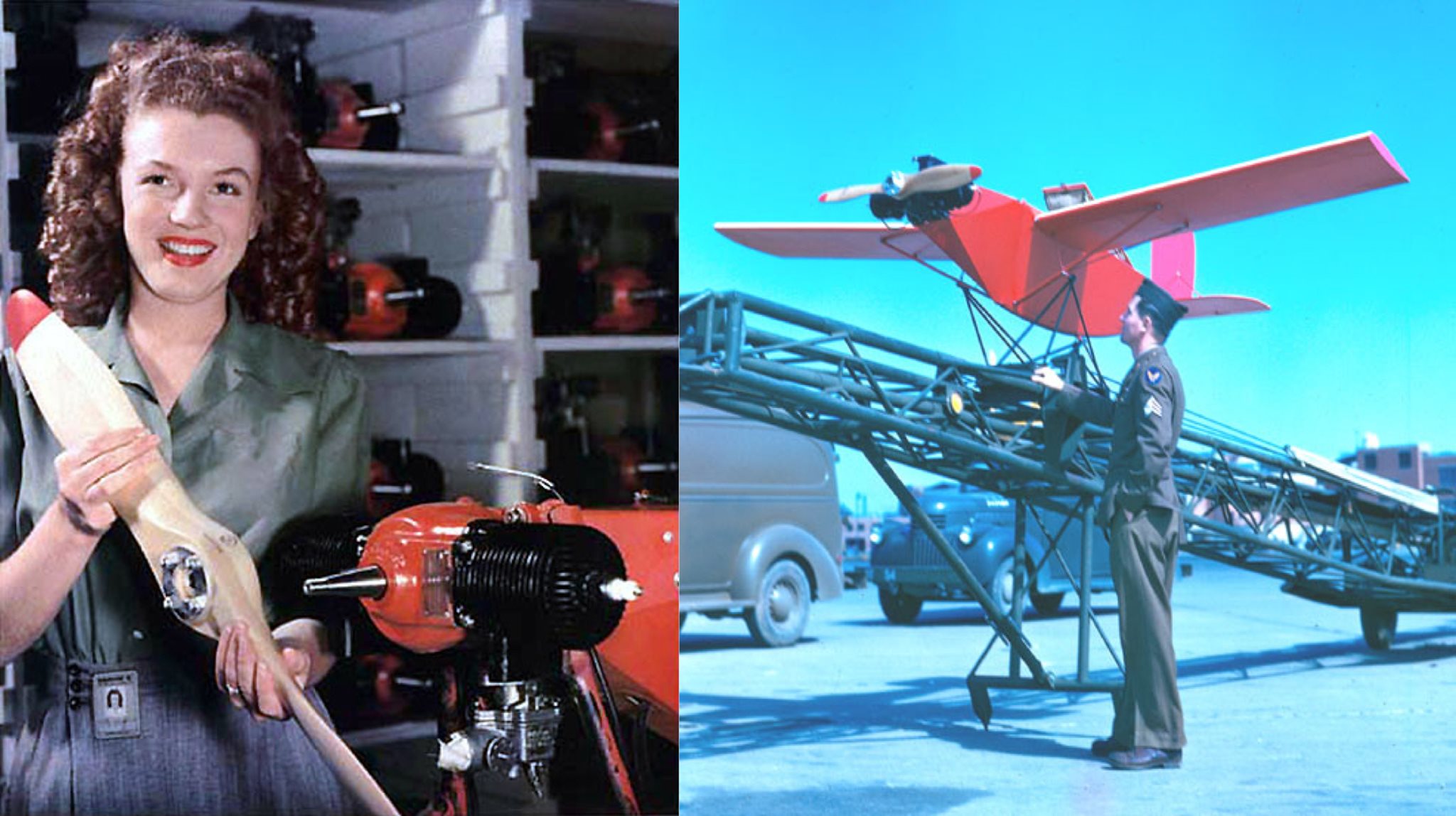 NORMA JEANE BAKER, MECÁNICO DEL RADIOPLANE OQ2 DURANTE LA SEGUNDA ...