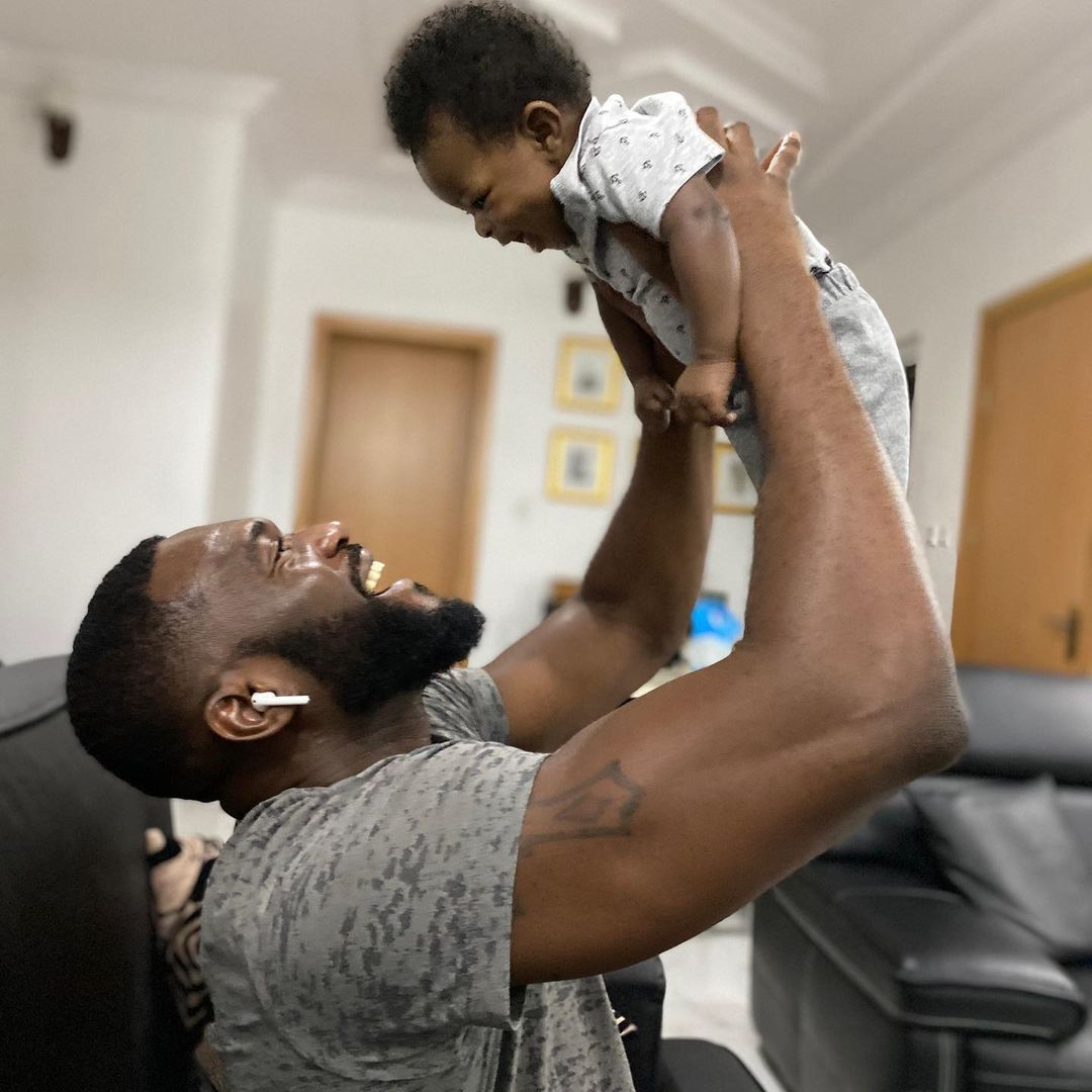 Photo ofKenneth Okolie and his son