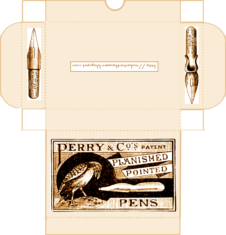 Make it with Paper: Free Papercraft - Vintage Ink Pen Box