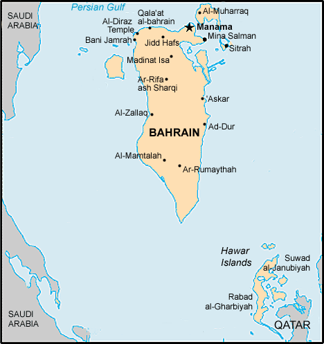 Carte du monde - Bon voyage: Carte Bahrain