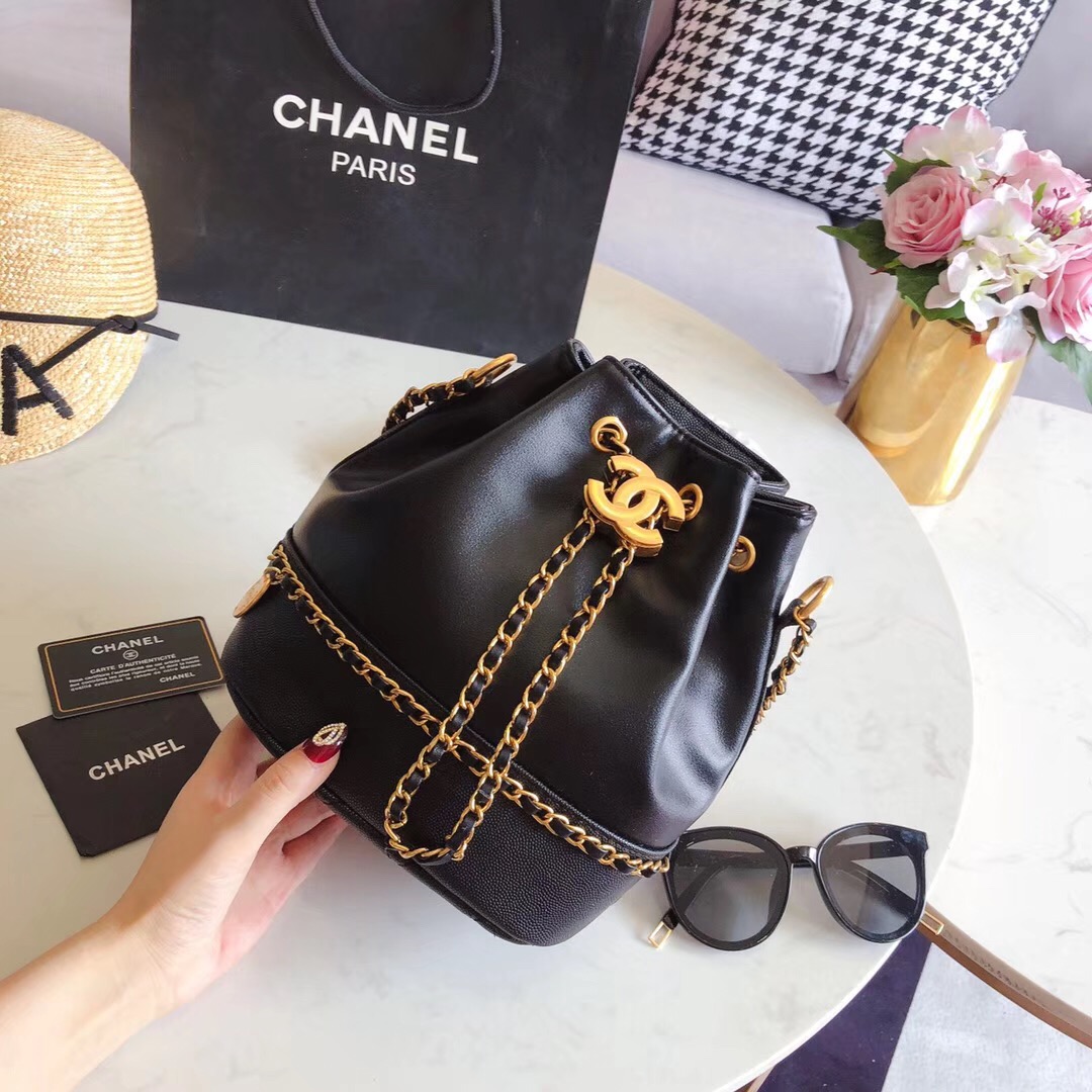 WE Do Love Luxury: CHANEL Drawstring Bag Smooth, Grained Leather & Gold ...