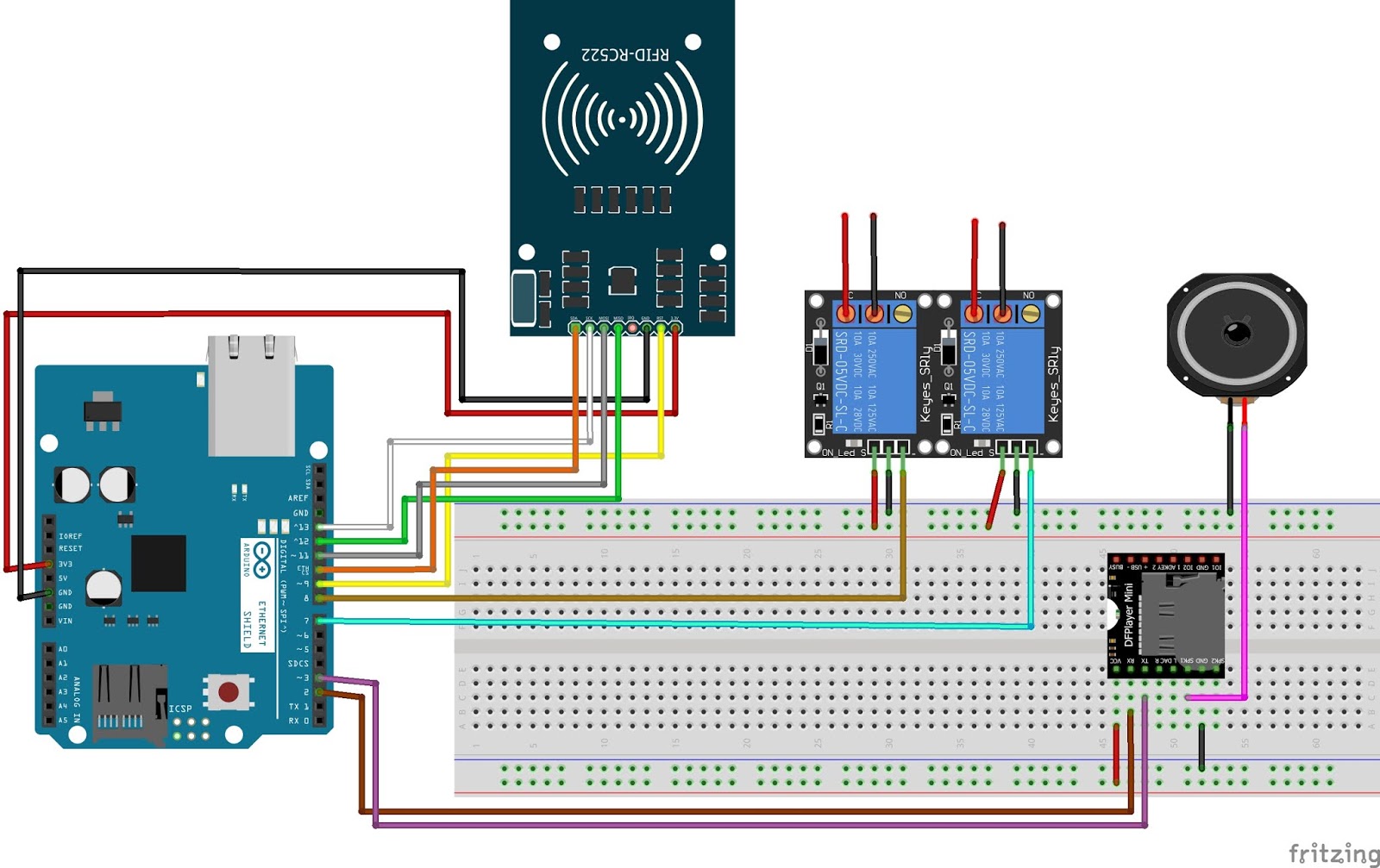 Engineerit Arduino Project Engine Lock With Rfid Card And Audio Notification Df Player Membuat