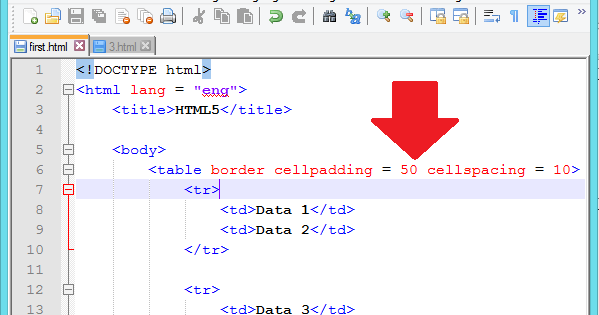Learn HTML5 : HTML5 Attributes - cellpadding ,cellspacing , align , valign