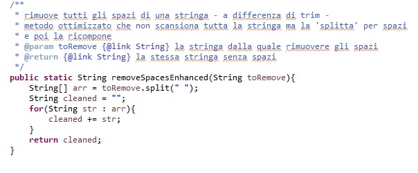 Porte Ardenti: Java - rimozione degli spazi e altri caratteri