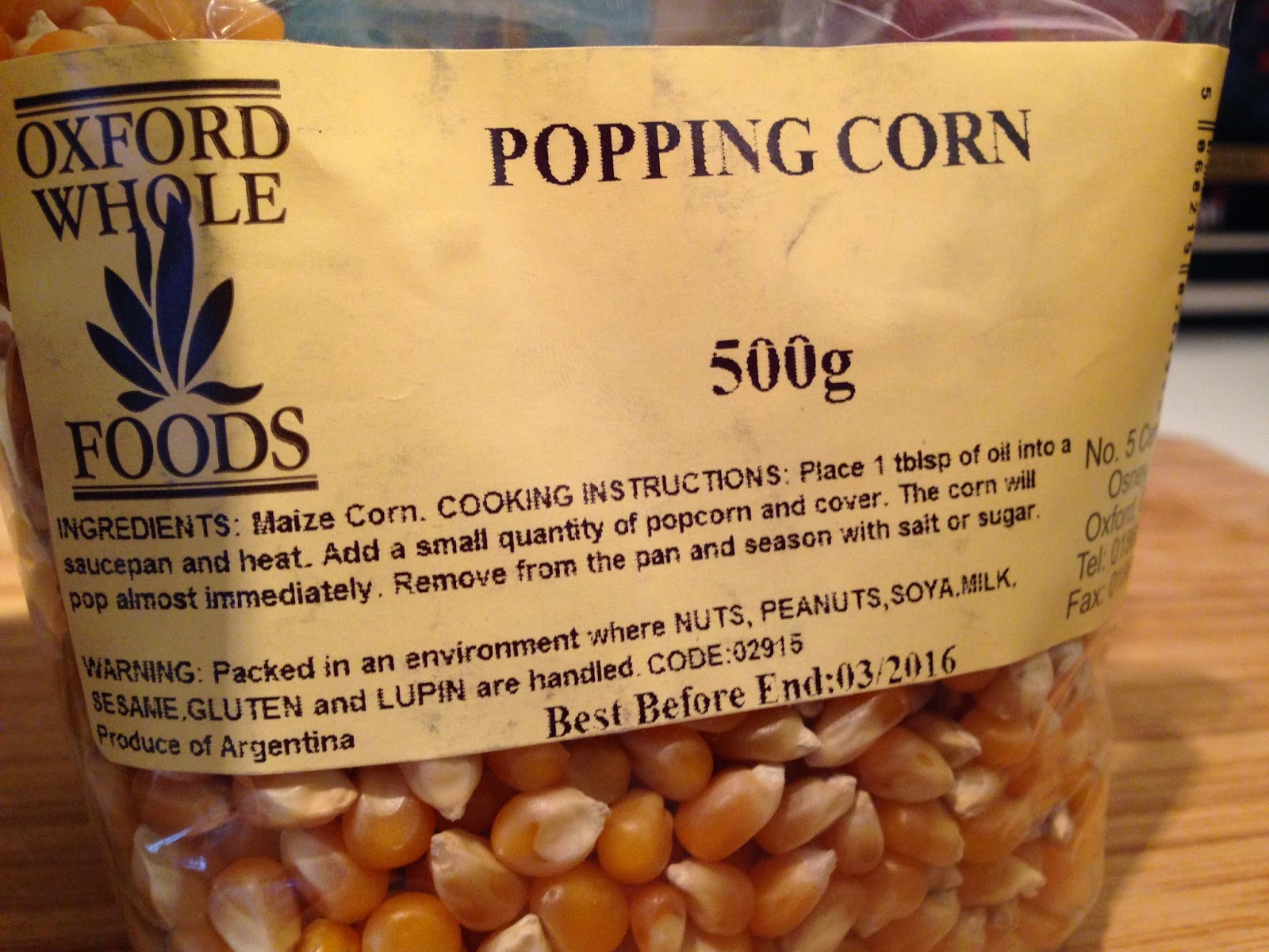 Popping Corn: Popping Corn Experiment