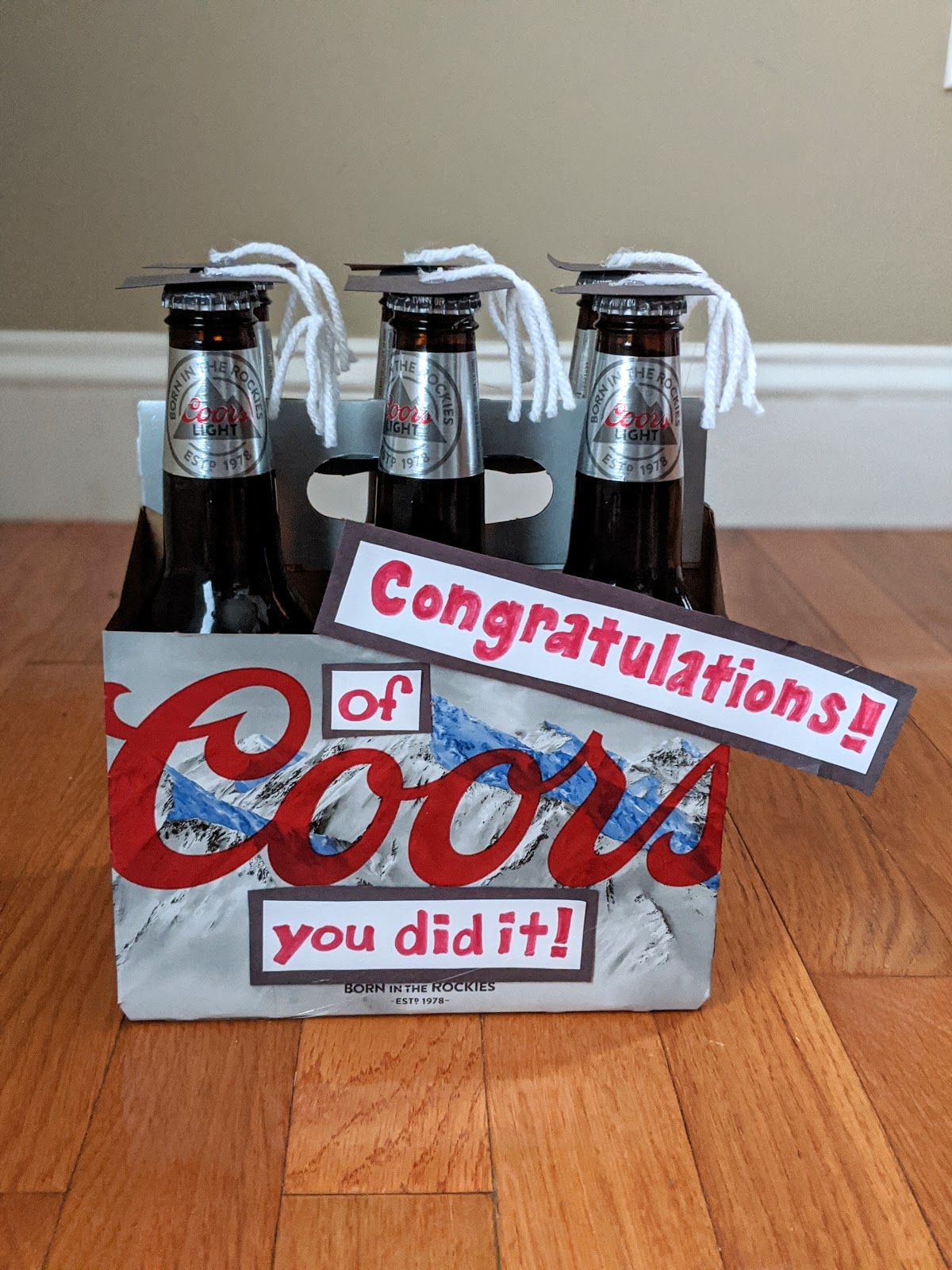 Graduation Gift Ideas - Decorated Beer & Hot Sauce