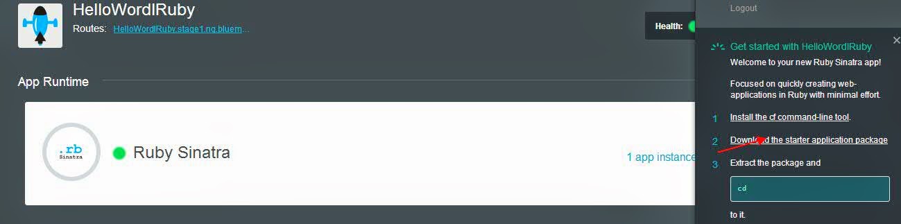Learning BlueMix: Deploy HelloWorld Ruby Sinatra web application on BlueMix Learning BlueMix: Deploy HelloWorld Ruby Sinatra web application on BlueMix