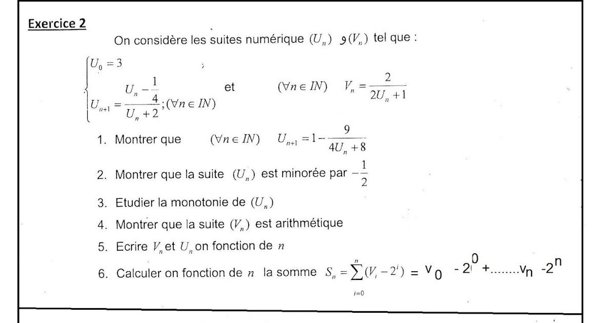 touill.com: devoir math premiere bac science N° 1 partie 2