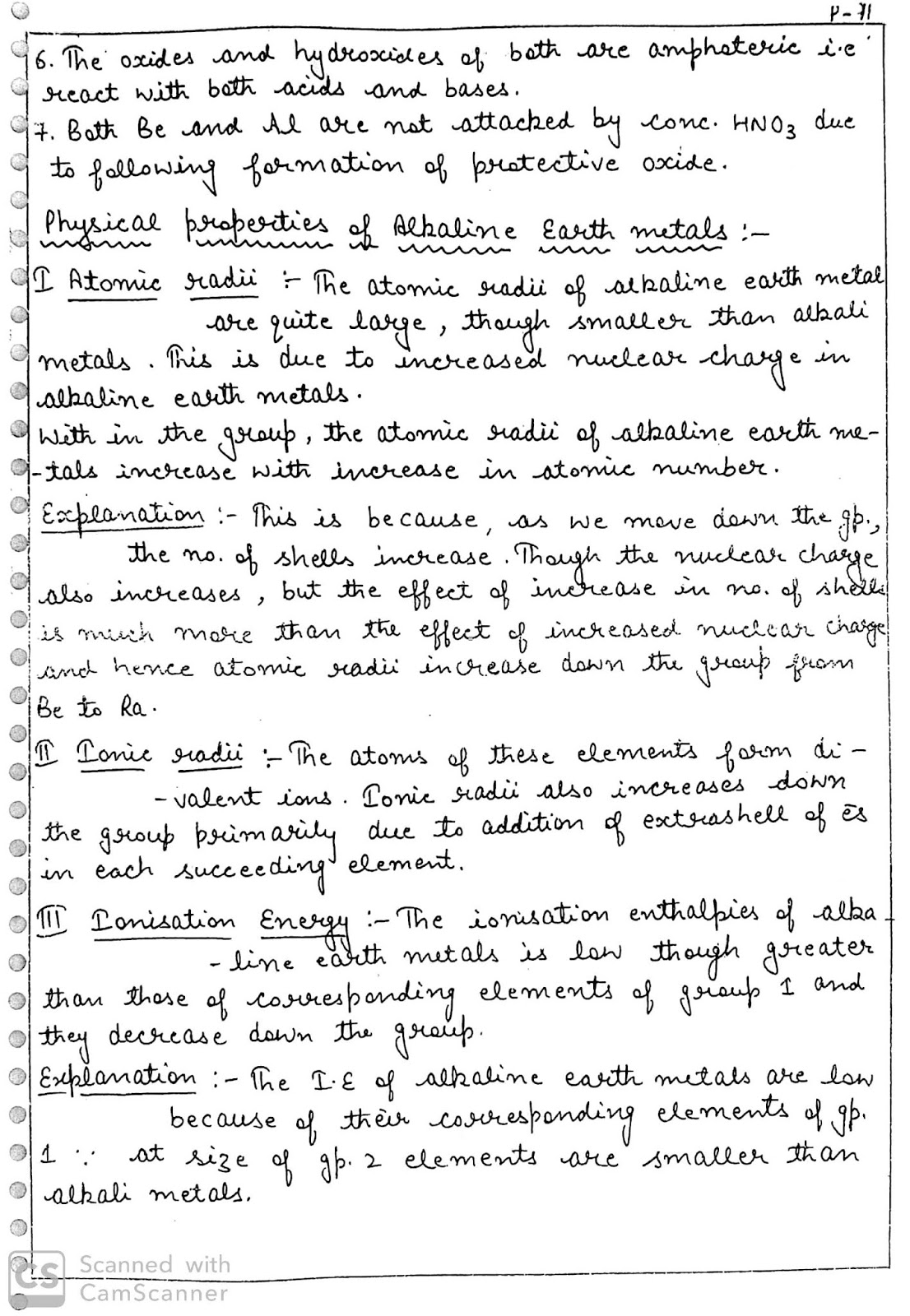 S-Block Elements Handwritten Notes for 11th Chemistry