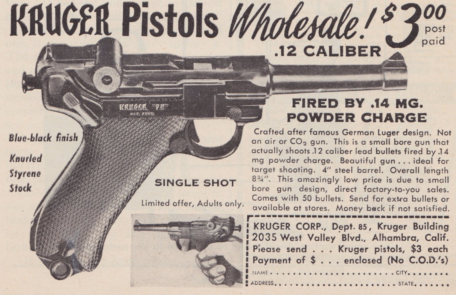 Vintage Outdoors: Luger, Kruger and Ruger... A Tale of 3 Pistols