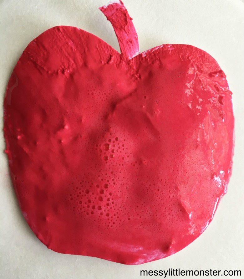 Fizzy Paint Apple Craft - Messy Little Monster