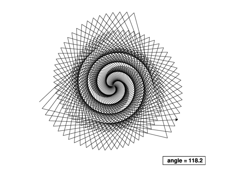 Python turtle graphics - 作例 : 直線と回転のみによる図形