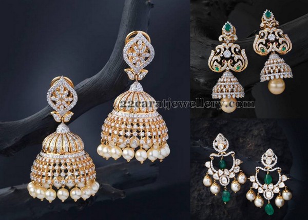Diamond Earrings by Creations Jewellery - Jewellery Designs