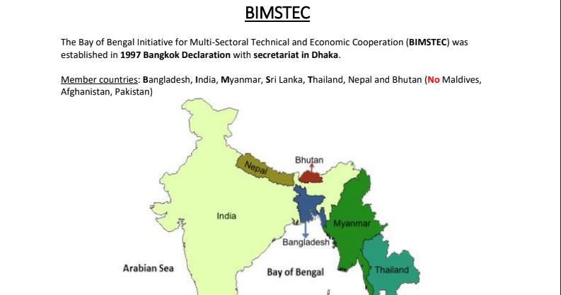 BIMSTEC [ DOWNLOAD FREE PDF ] - DEAR GURUJI