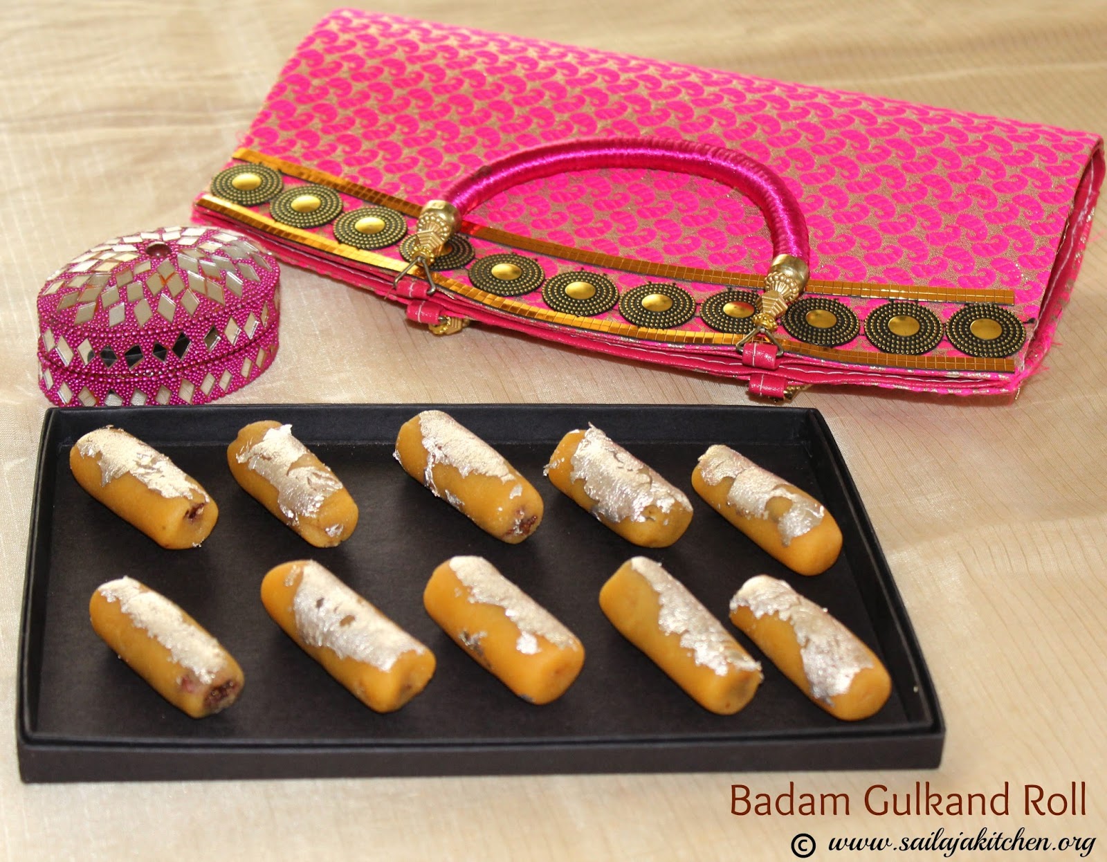 Sailaja Kitchen...A site for all food lovers!: Badam Gulkand Rolls ...